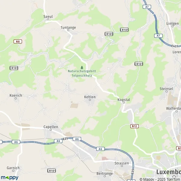 Plan Kehlen : carte de Kehlen (L-8284) et infos pratiques