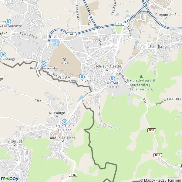 Plan Esch-sur-Alzette : carte de Esch-sur-Alzette (L) et infos pratiques