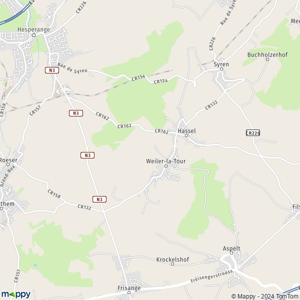 Plan Weiler-la-Tour : carte de Weiler-la-Tour (L) et infos pratiques