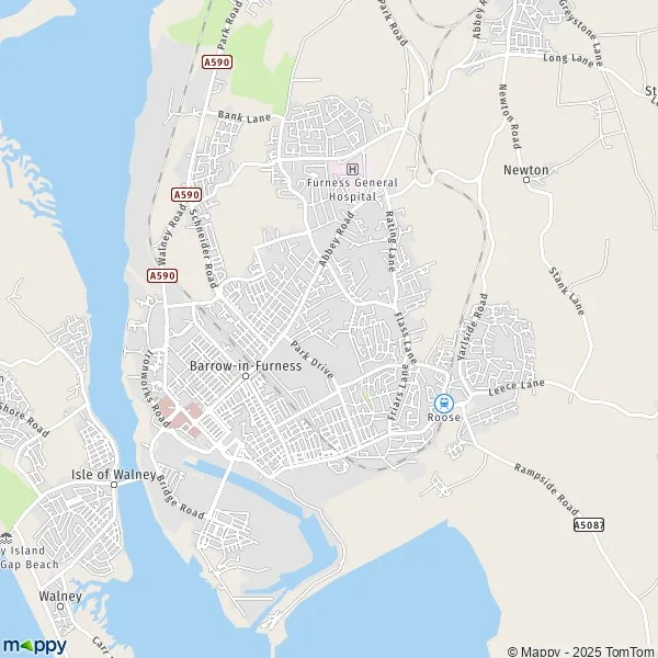 Plan Barrow-in-Furness : carte de Barrow-in-Furness (LA13 0) et infos ...