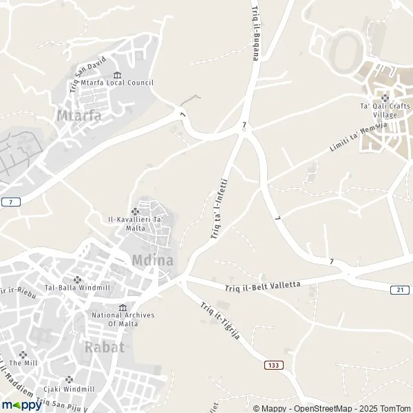 Plan Mdina : carte de Mdina (MDN) et infos pratiques