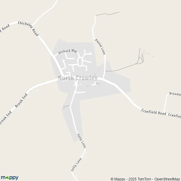 Plan North Crawley : carte de North Crawley (MK16 9) et infos pratiques