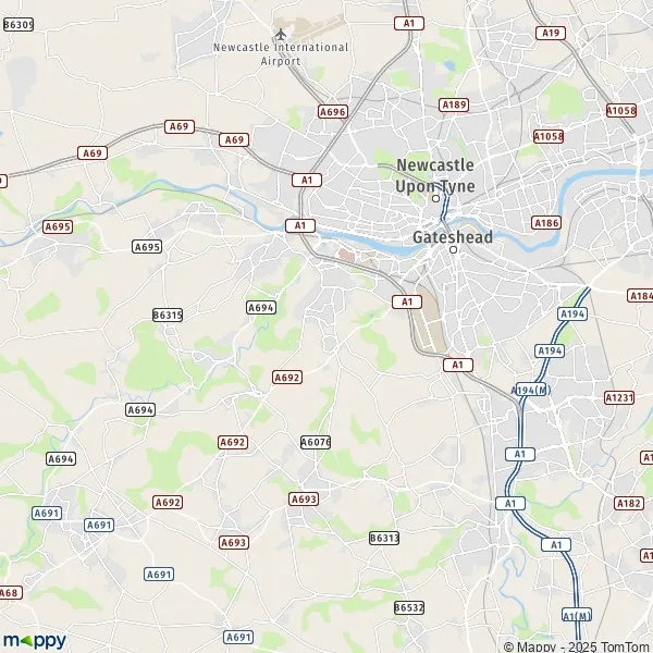 Plan Gateshead : carte de Gateshead (NE10 0) et infos pratiques