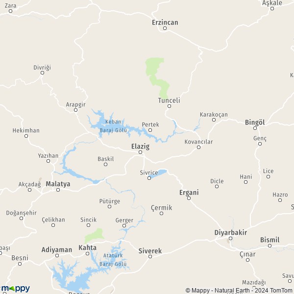 Carte Elazig : plan de Elazig et infos pratiques - Mappy