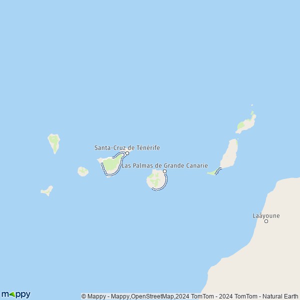 Carte Iles Canaries : plan de Iles Canaries et infos pratiques - Mappy