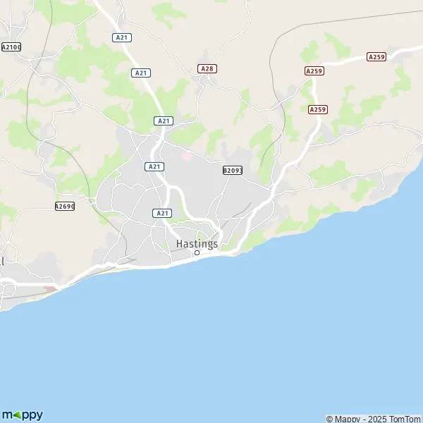 Plan Hastings : carte de Hastings (TN34 1) et infos pratiques